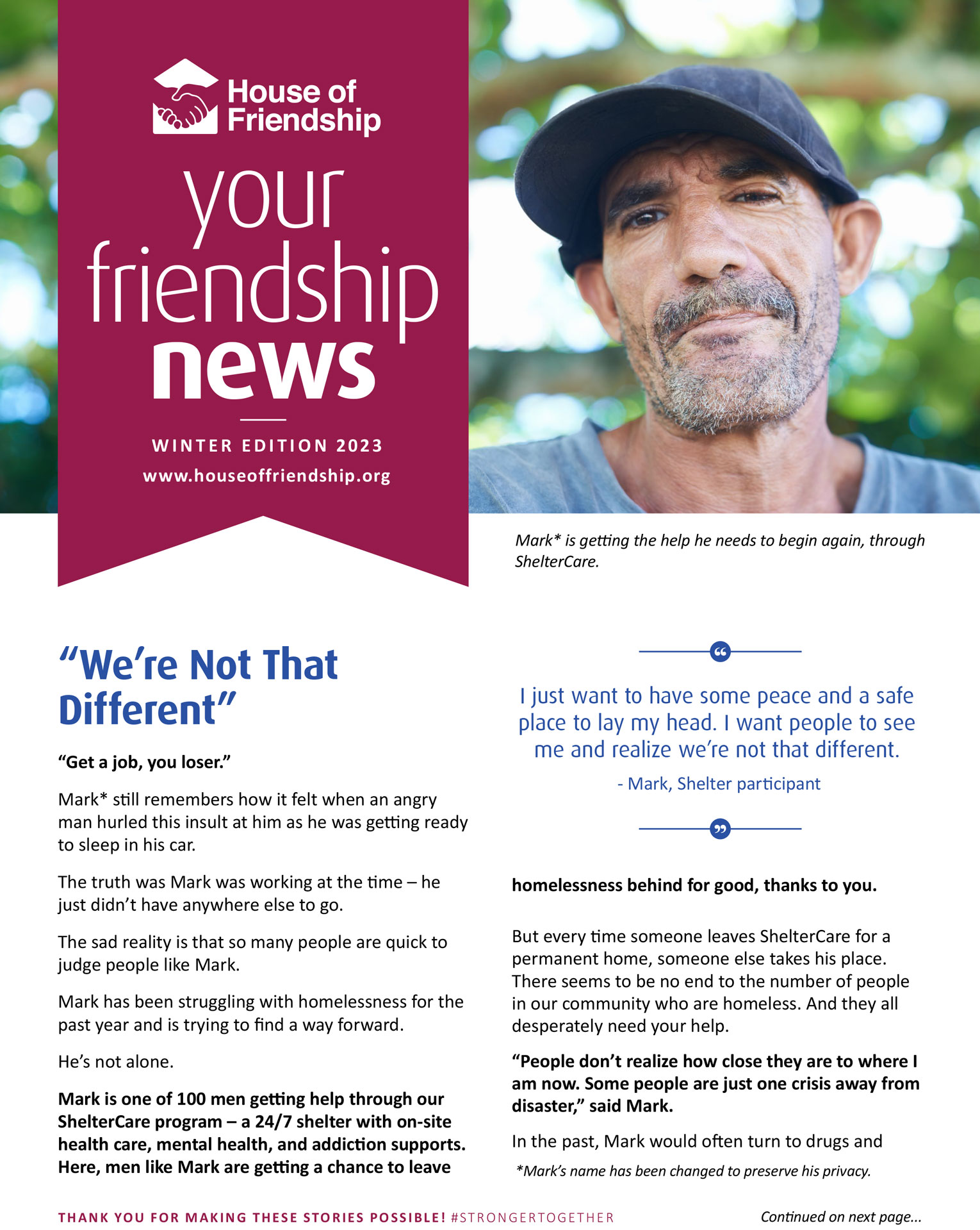 Newsletter - House Of Friendship